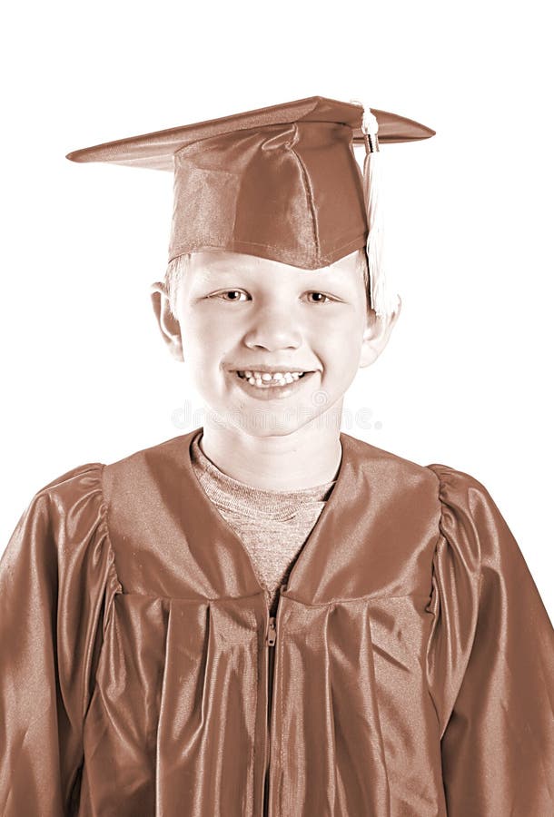 Child Graduate in Cap and Gown Stock Photo - Image of retro, graduate ...