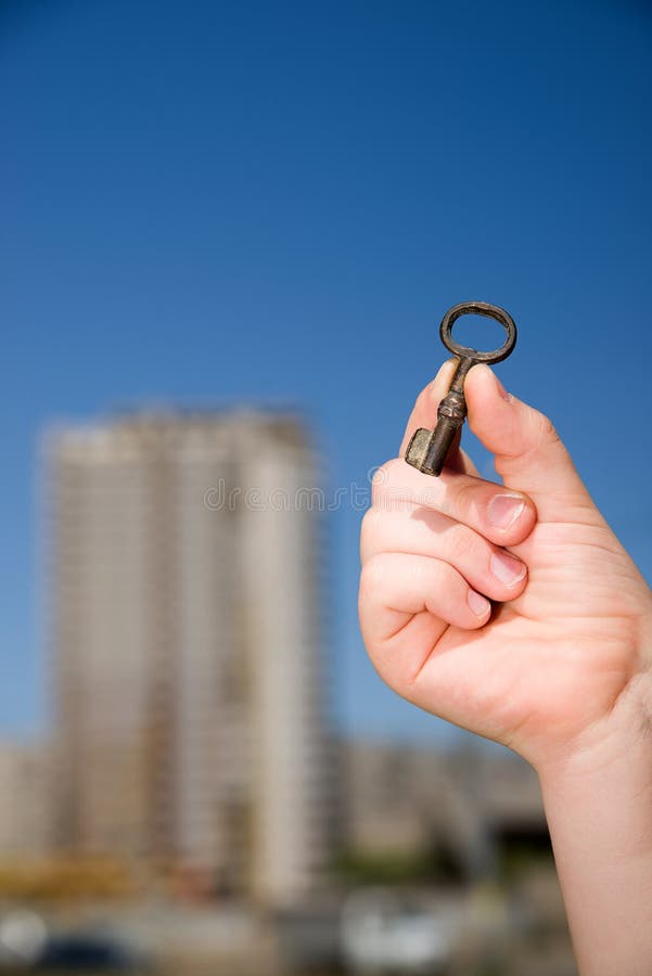 Child Hand Holding an Old Key on a String Stock Image - Image of packet ...