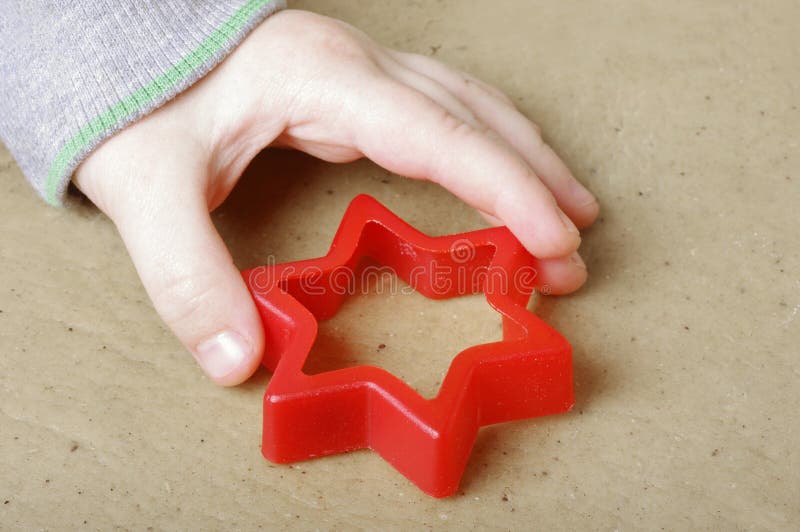 Child Hand Making Gingerbread Cookie Stock Image - Image of cookie ...
