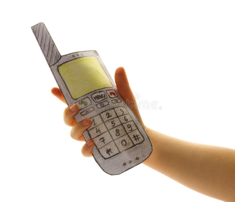 Child Hand with Mobile Phone Stock Image - Image of cellular, obsolete ...