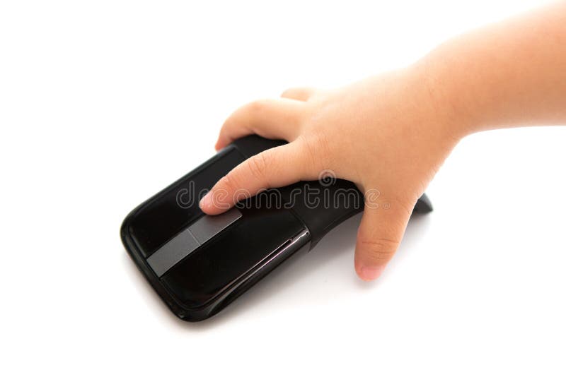 Child hand with Mouse stock image. Image of drag, child - 46159769