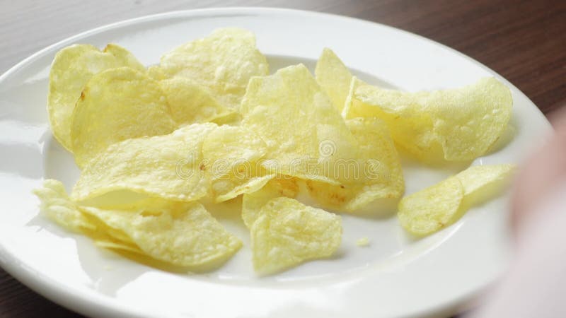 Child Hand Pick a Potato Chips Stock Footage - Video of taste ...