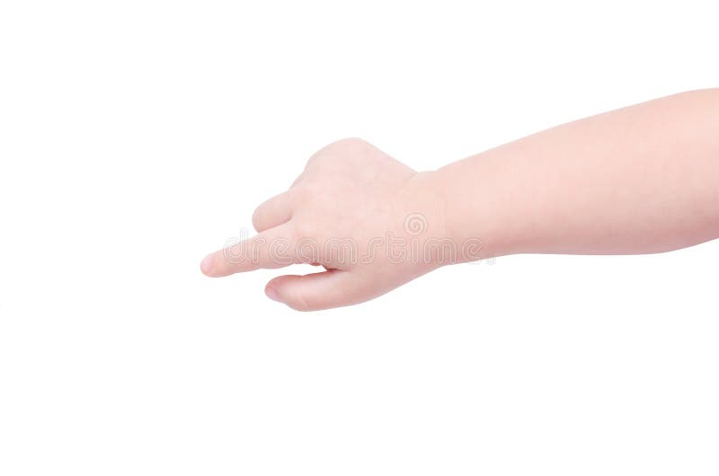 Child Hand Pointing Over White Stock Photo - Image of isolated, girl ...