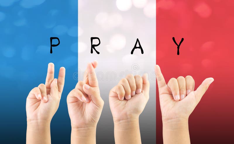 Child Hand Sign Language Alphabet Pray Clipping Path Stock Photos ...