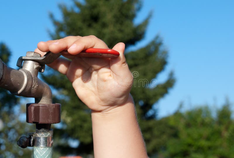 Child hand and water tap stock photo. Image of hand, palm - 22148488