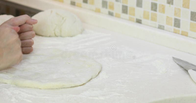 Child Hands Knead Dough for Baking at Home on the Stock Footage - Video ...