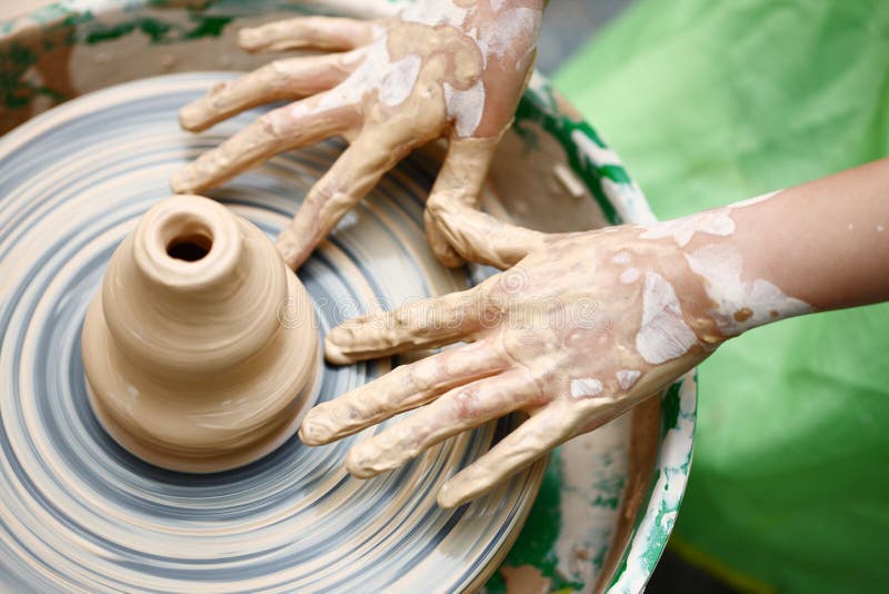Child hands making pottery stock photo. Image of pottery - 29966598