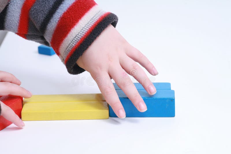 Child Hands Play Isolated Toy Stock Photo - Image of duplo ...