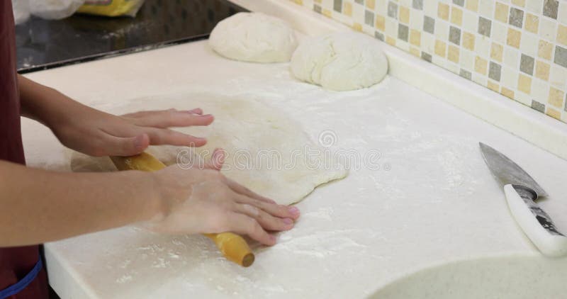 Child Hands Roll Dough with Rolling Pin for Baking Stock Footage ... Child Hands Roll Dough with Rolling Pin for Baking Stock Footage ...
