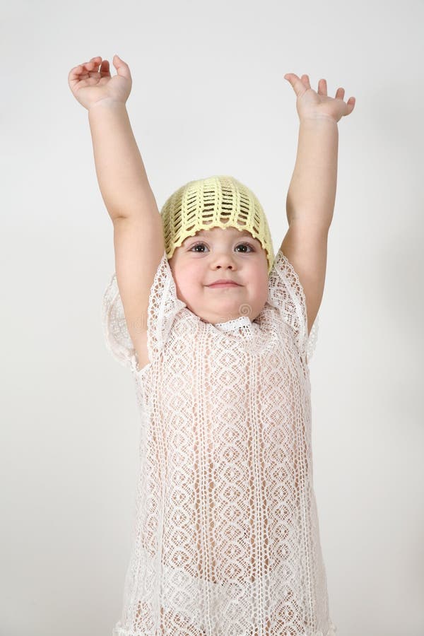 Child with hands up stock photo. Image of caucasian, domestic - 4035030