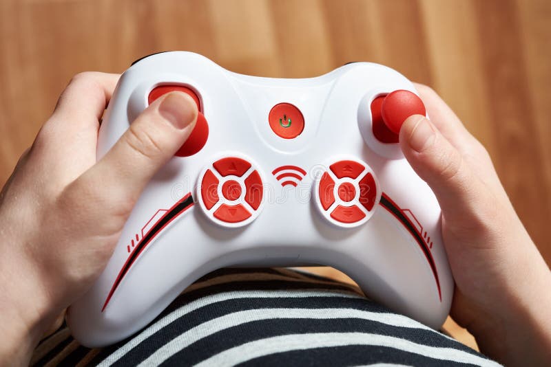 Child Hands Use Remote Control Toy Stock Photo - Image of digital, game ...