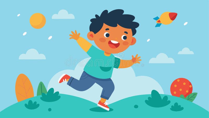 A Child Happily Playing and Exploring Confident in Their Abilities and ...