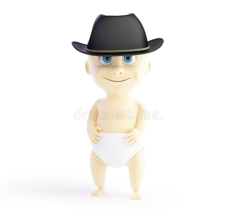 Child in a hat mafia stock illustration. Illustration of blueeyed ...