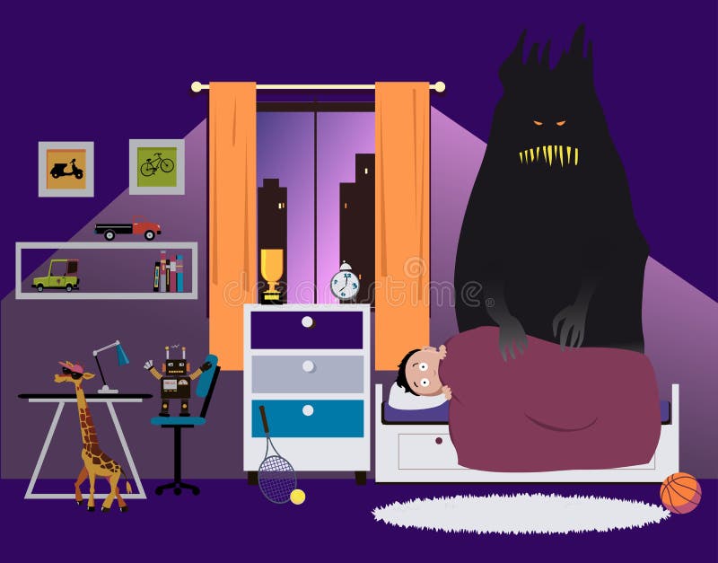 Child having nightmares stock vector. Illustration of nightmares ...