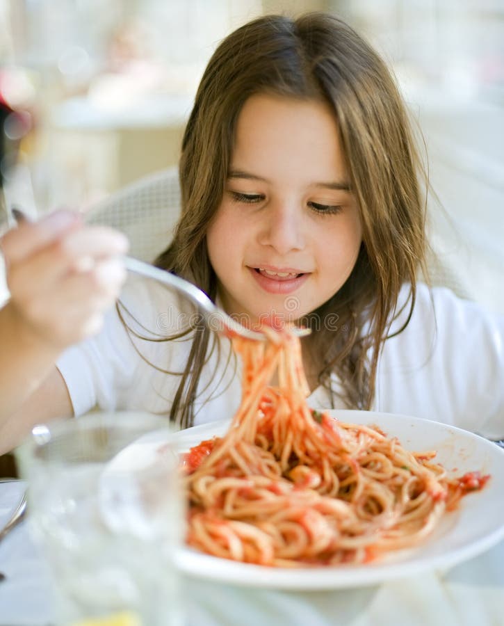 Child having spaghetti stock photo. Image of hungry, eating - 7023444