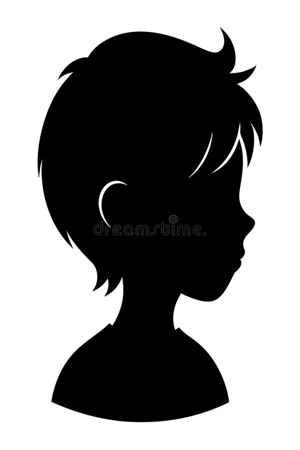 A Child Head Silhouette Vector Stock Vector - Illustration of ponytail ...