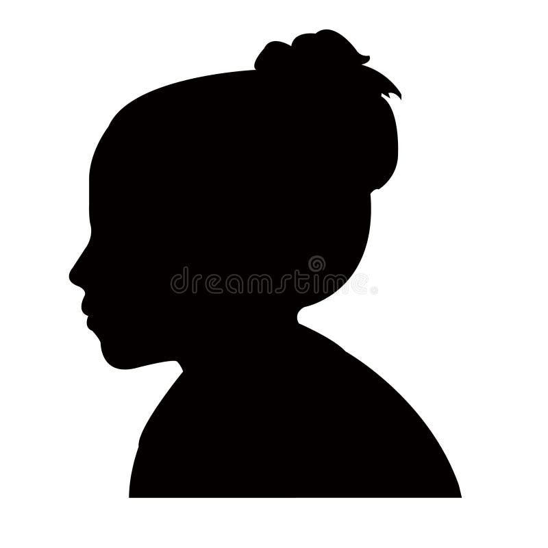 A Child Head Silhouette Vector Stock Vector - Illustration of curly ...
