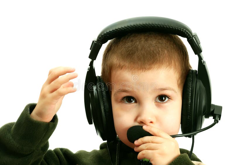 The child in headphones stock photo. Image of child, eyes - 7513586