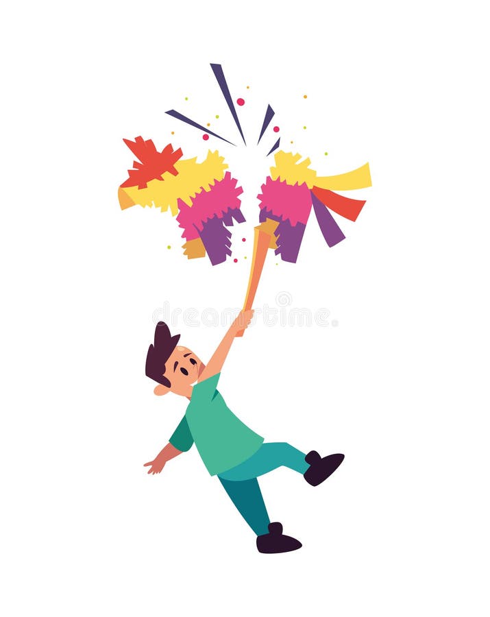 Child hitting pinata party stock vector. Illustration of decoration ...