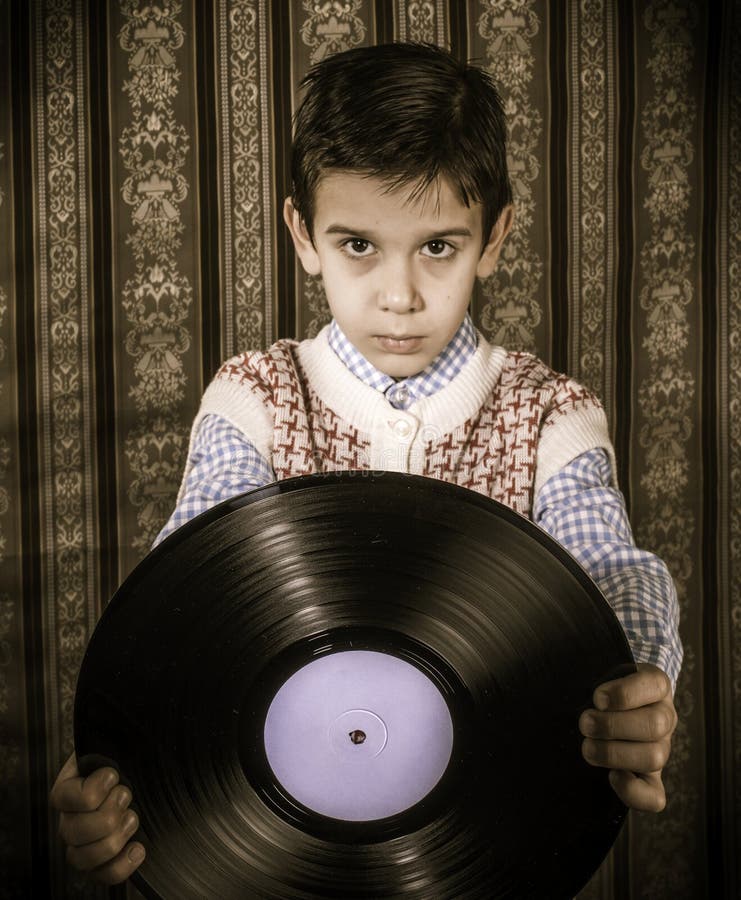 Child hold lp stock photo. Image of black, white, song - 38064198