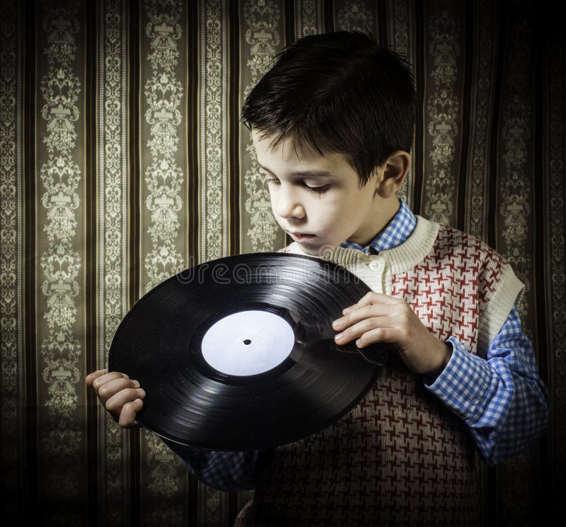 Child hold lp stock photo. Image of record, little, background - 38426148