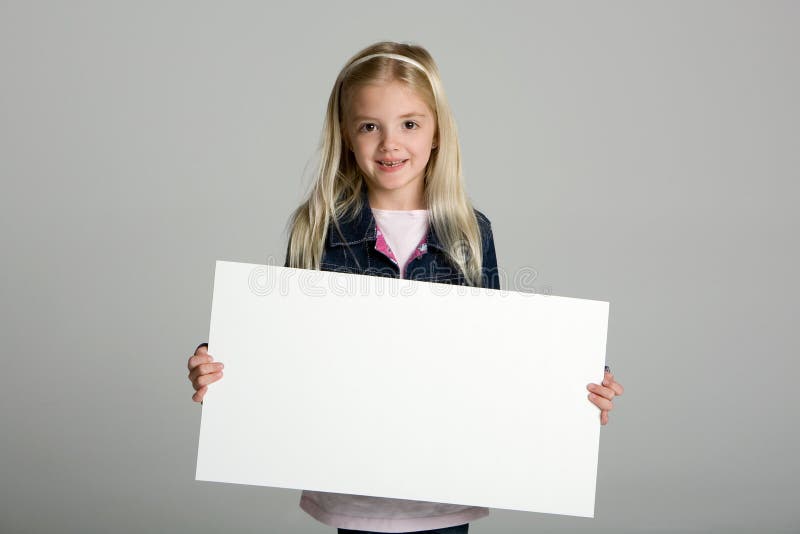Child Holding Blank Sign stock image. Image of message - 17795697