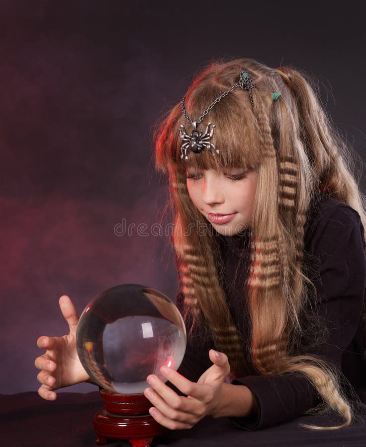 Child Holding Crystal Ball. Stock Image - Image of foggy, little: 16388231