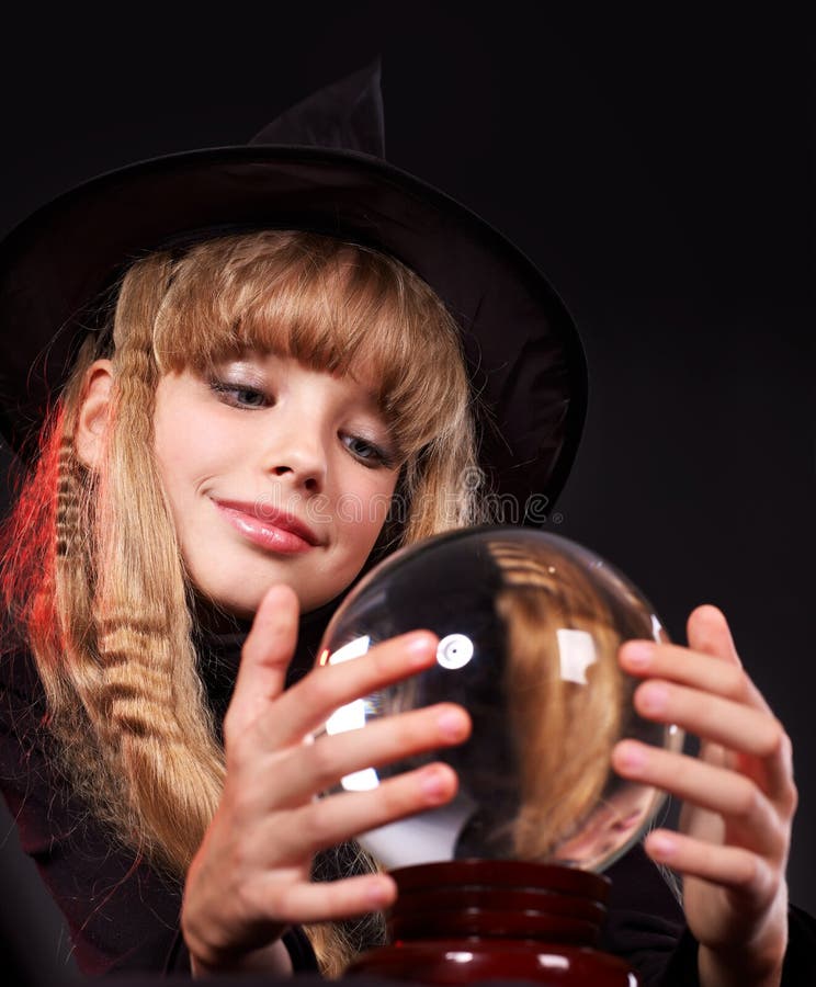 Child Holding Crystal Ball. Stock Image - Image of future, horoscope ...