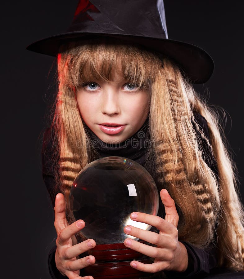 Child Holding Crystal Ball. Stock Image - Image of crystal, beauty ...
