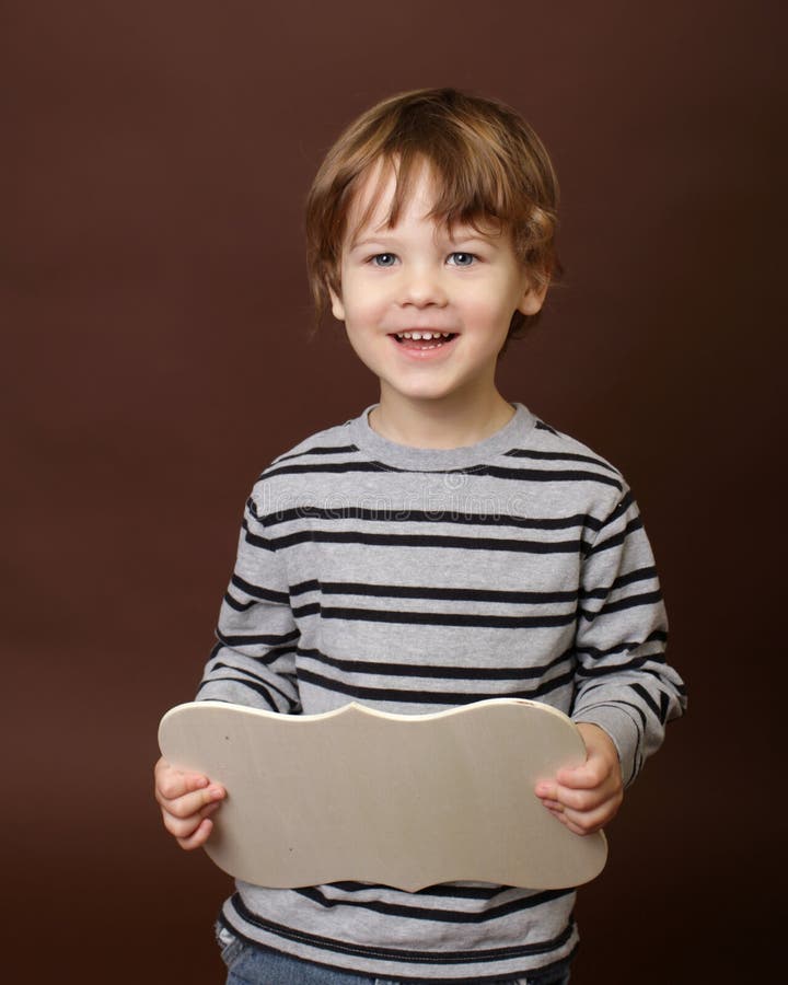 Child Holding Empty Sign, Frame Stock Image - Image of copyspace, cute ...