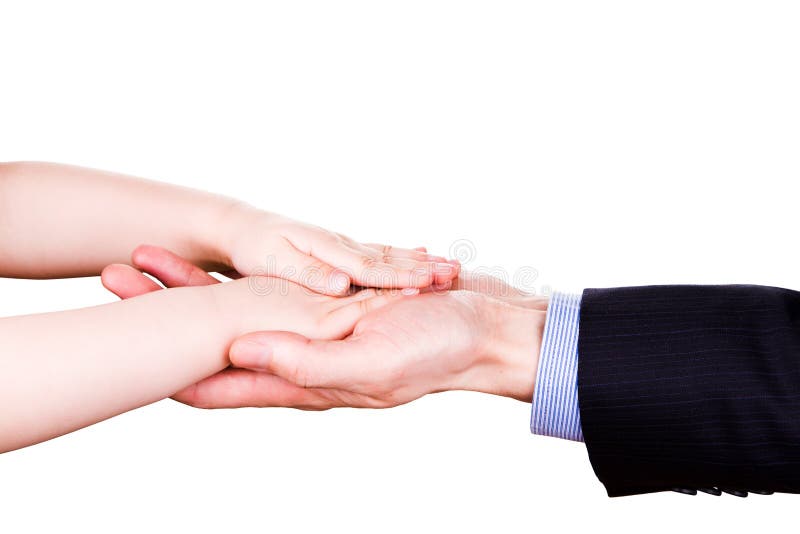 Child Holding Father S Hand. Trust, Togethterness and Support Concept ...