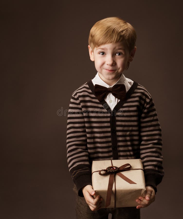Child Holding Cardboard Box Packed with Toys Stock Image - Image of ...