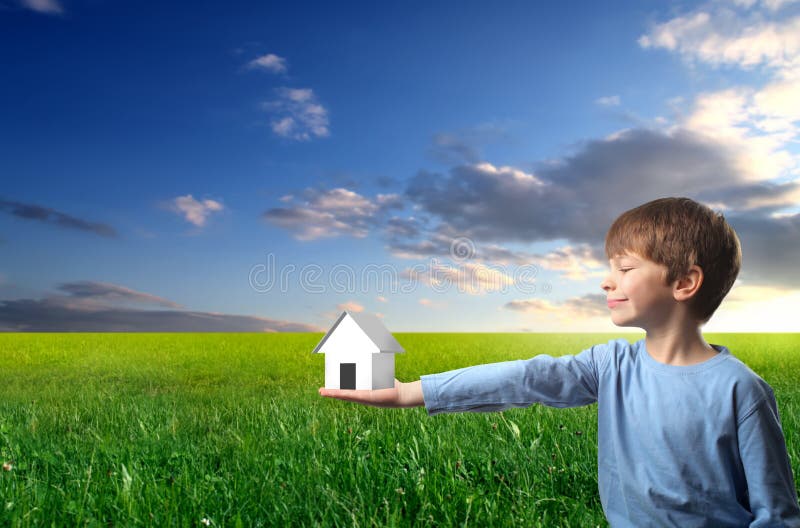 Child holding a house stock photo. Image of hold, family - 12502538