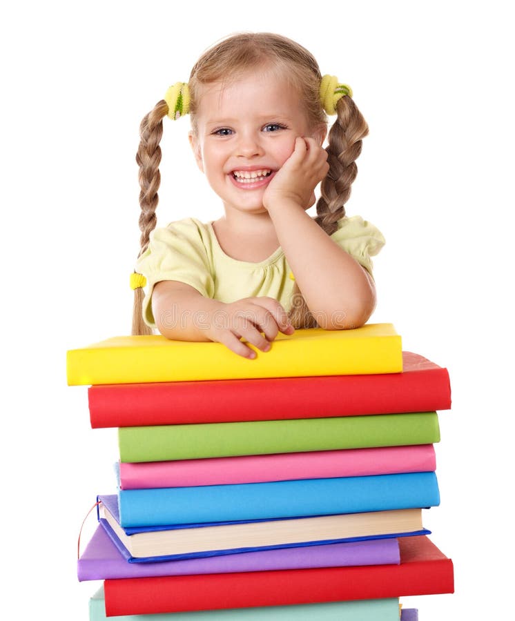 Child Holding Pile of Books. Stock Image - Image of nursery, knowledge ...
