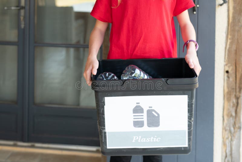 Recycling Bucket Full of Plastic Bottles Stock Photo - Image of concept ...