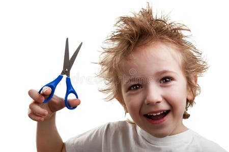 Child holding scissors stock image. Image of attractive - 18871371