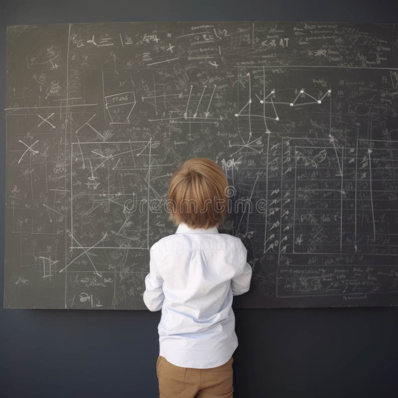 A Child Holding a Whiteboard with a Complex Equation on it To Represent ...