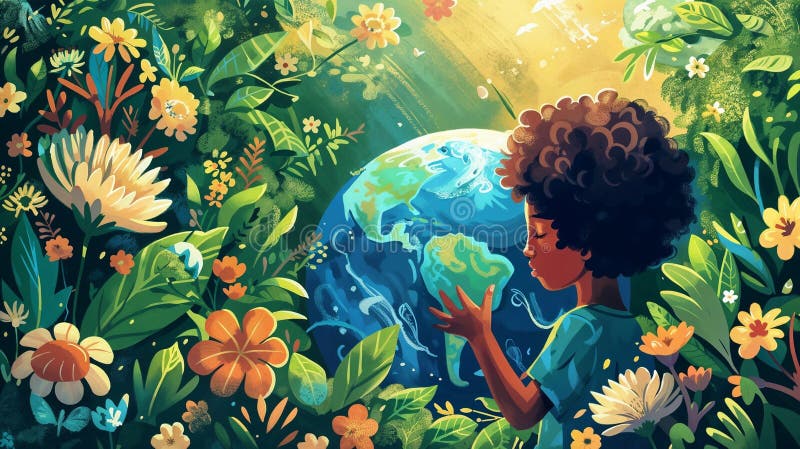 Child Hugging Earth. Earth Day, World Environment Day, Earth Day ...