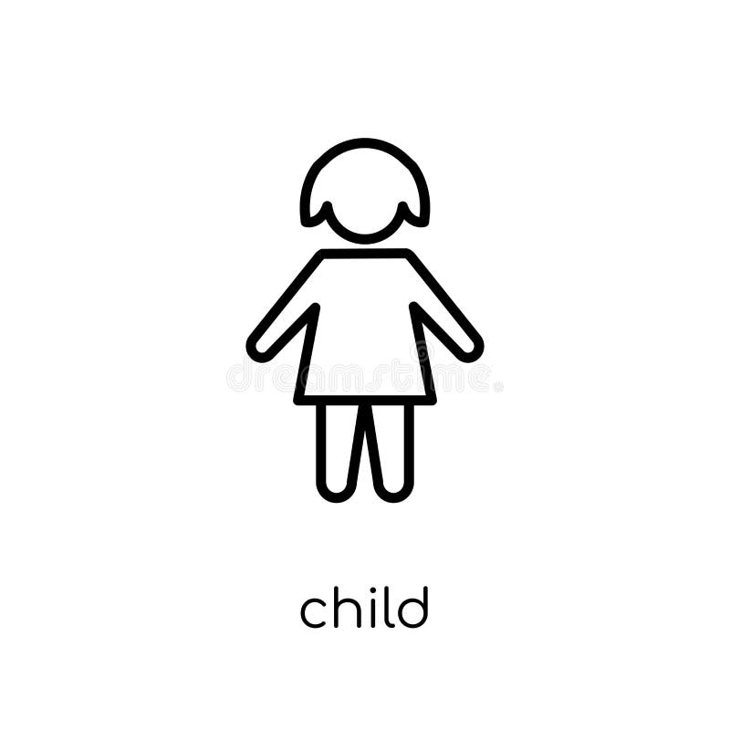 Child Icon. Trendy Modern Flat Linear Vector Child Icon on White Stock ...