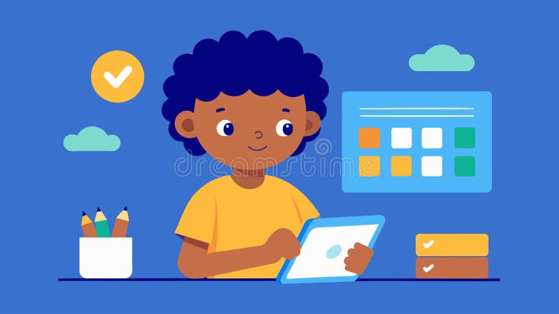 A Child is Improving Their Time Management Skills by Using a Homework ...