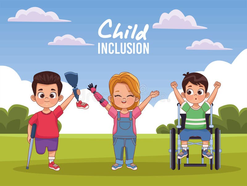 Child inclusion design stock vector. Illustration of disabled - 240655270