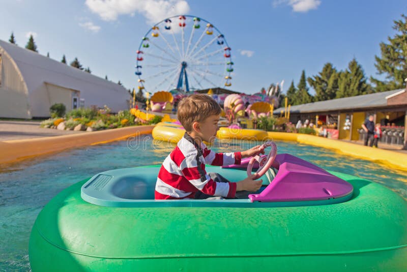 Child on an Inflatable Boat Stock Photo - Image of attraction, little ...