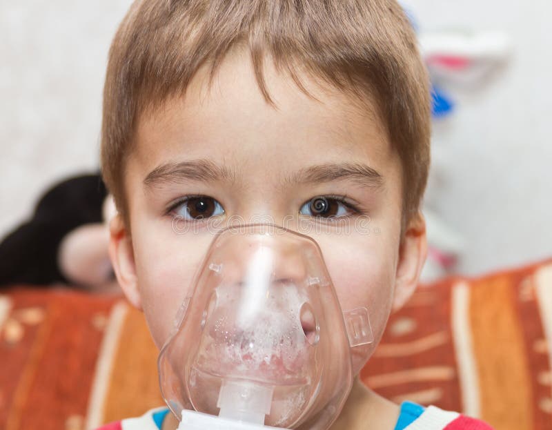 Child and inhaler stock image. Image of female, asthmatic - 36811591