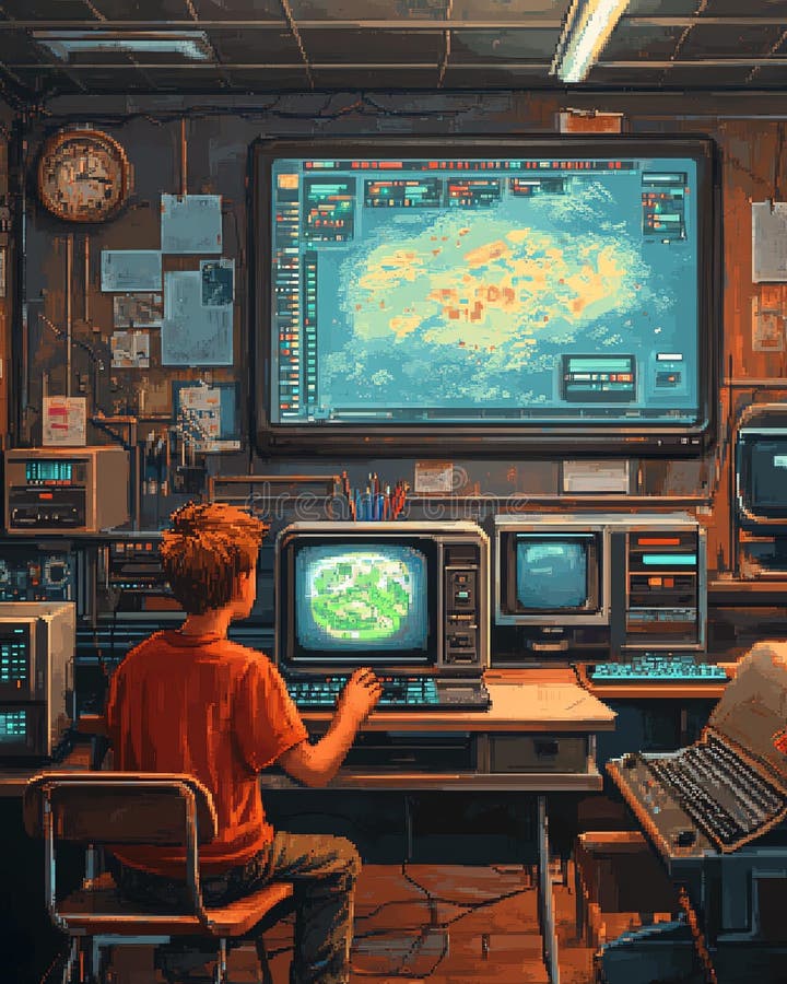 A Child Interacts with Retro Computers in a Dynamic Tech Environment ...