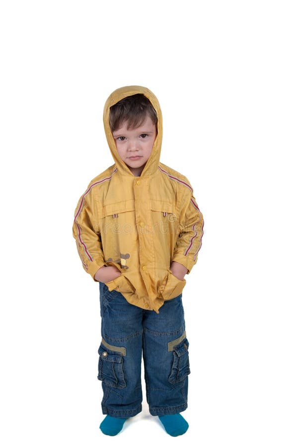 Child in jacket stock image. Image of serious, model - 14931077
