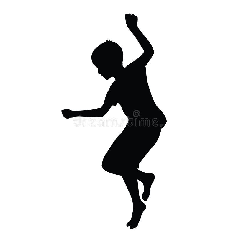 A Child Jumping Body Silhouette Vector Stock Vector - Illustration of ...