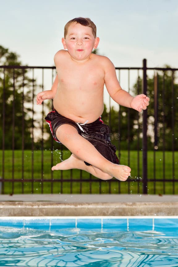 Child jumping into pool stock image. Image of spring - 25784245