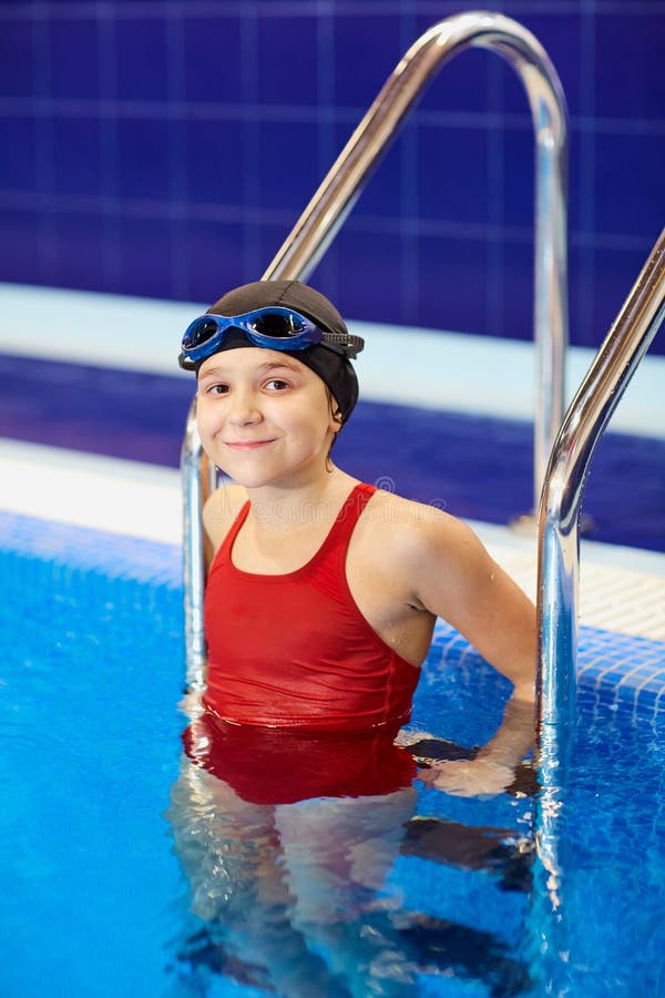 Child Kid Girl Swimmer in the Pool Stock Image - Image of swim ...