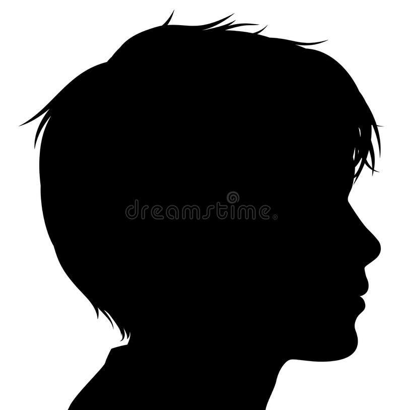 Child Kid Head Face Silhouette Profile Stock Vector - Illustration of ...