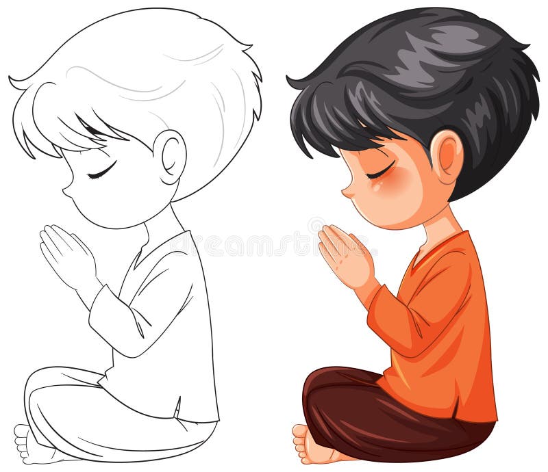 A child kneeling stock vector. Illustration of stillness - 360533397